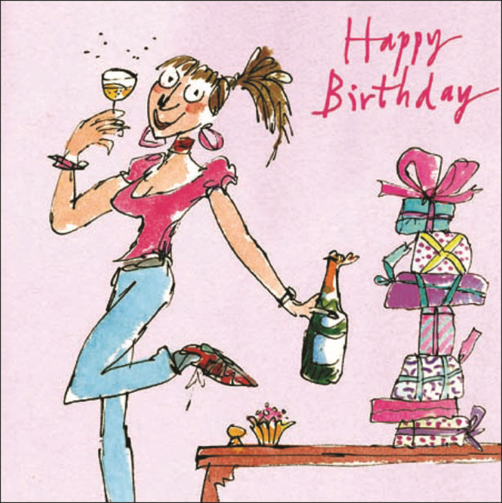 Quentin Blake Female Happy Birthday Greeting Card Cards Love Kates Quentin Blake Female Happy Birthday Greeting Card Cards Love Kates