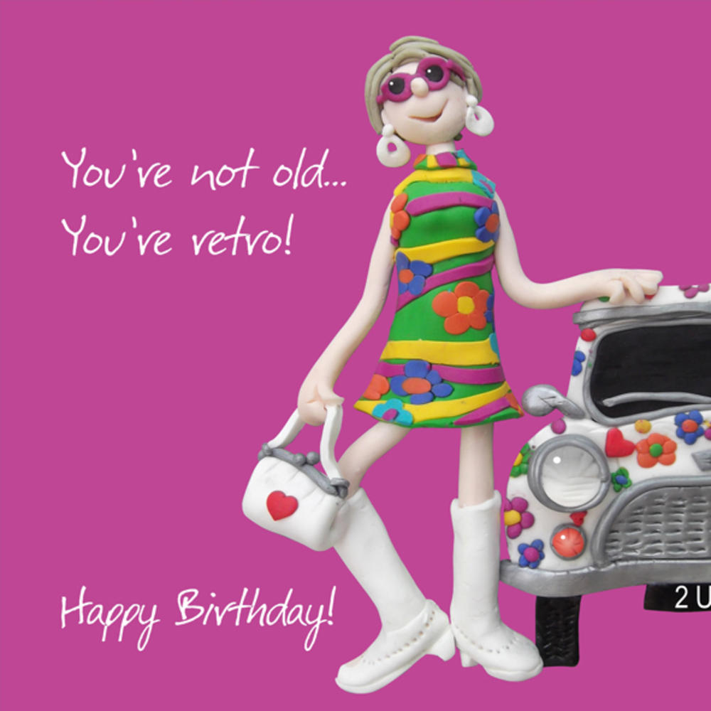 Retro Not Old Happy Birthday Card One Lump Or Two Cards Love Kates