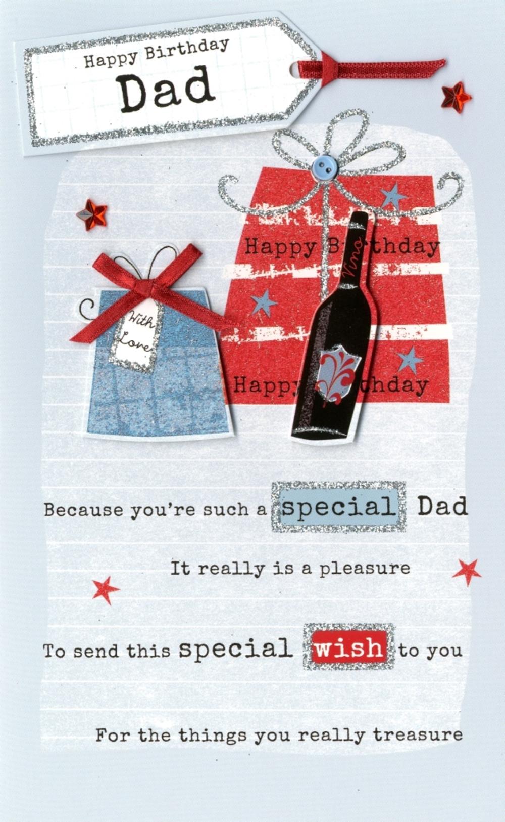 Happy Birthday Dad Embellished Greeting Card Cards