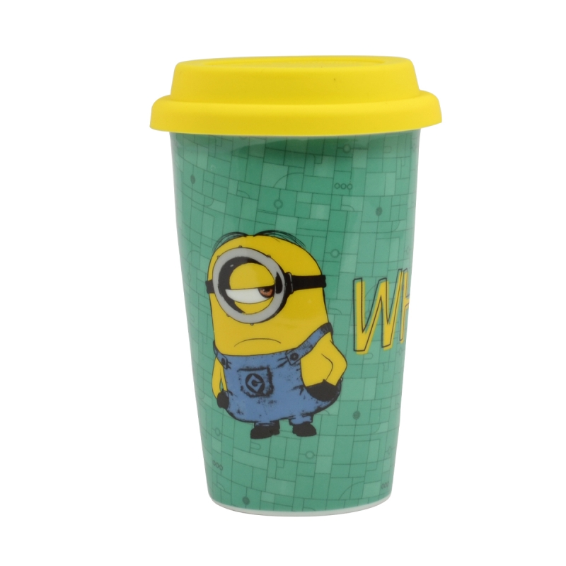 Minions Whatever Travel Mug with Silicone Lid Ceramic Minion Mugs Gift ...