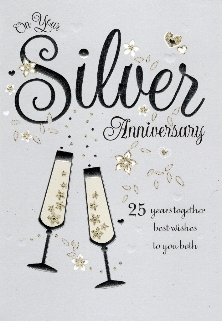 On Your Silver 25th Anniversary Greeting Card Lovely Greetings Cards 