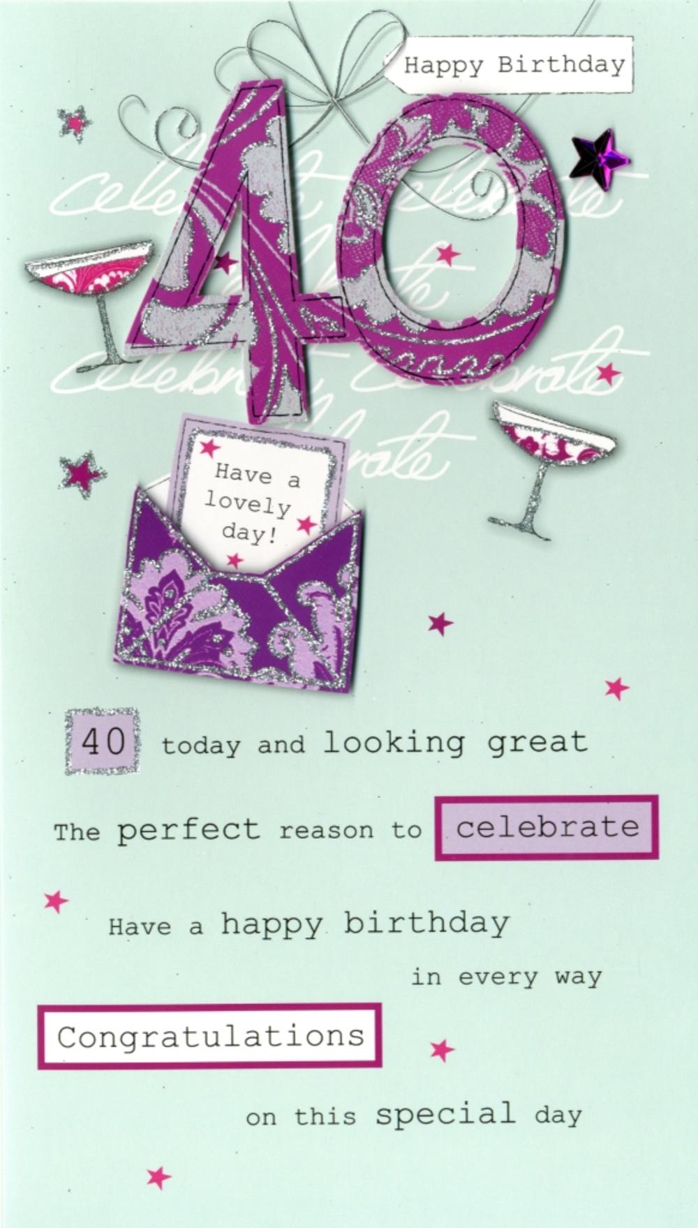 Lovely 40th Birthday Greeting Card Cards