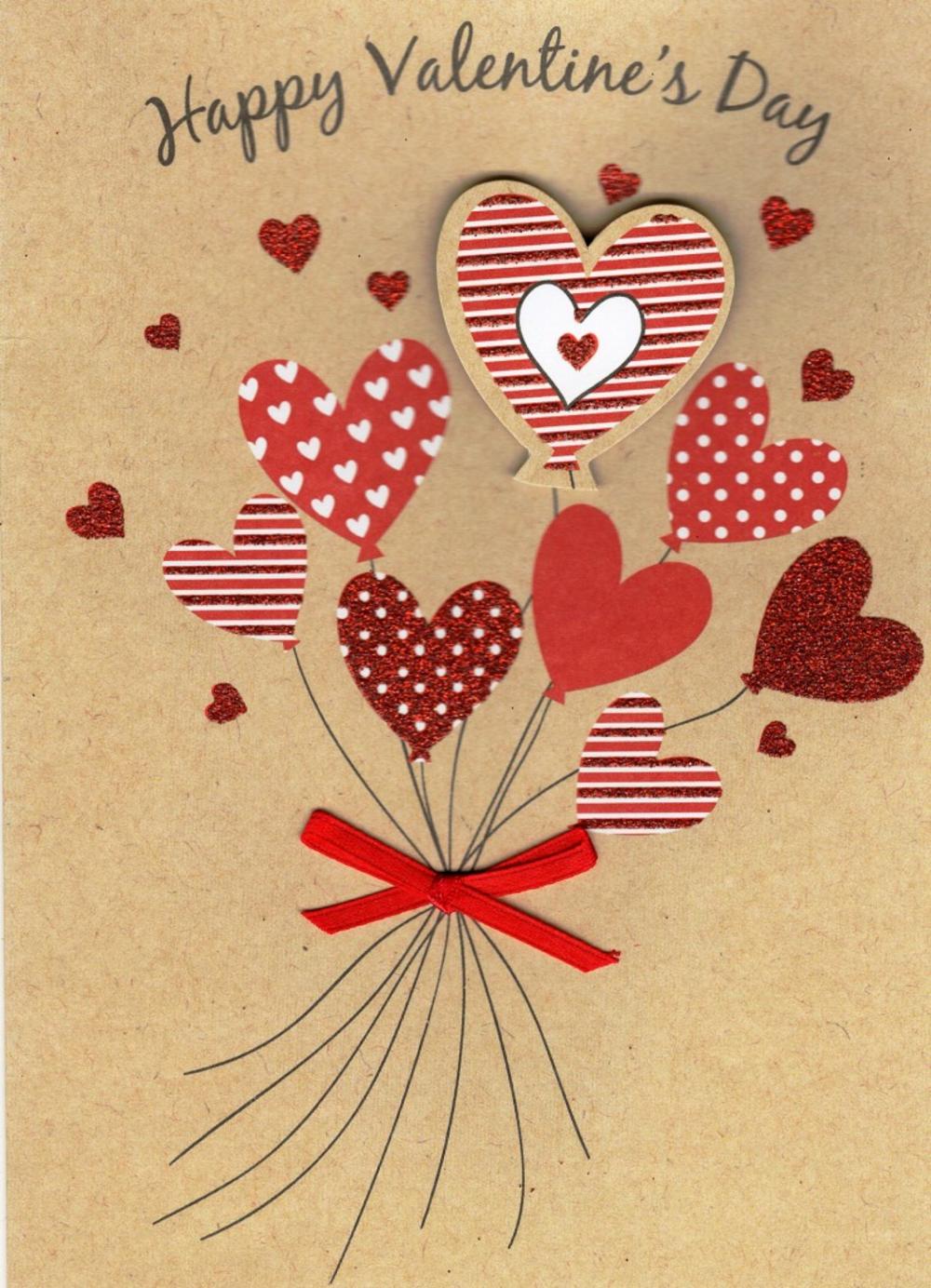Happy Valentine s Day Pretty Embellished Valentines Card Cards Love 