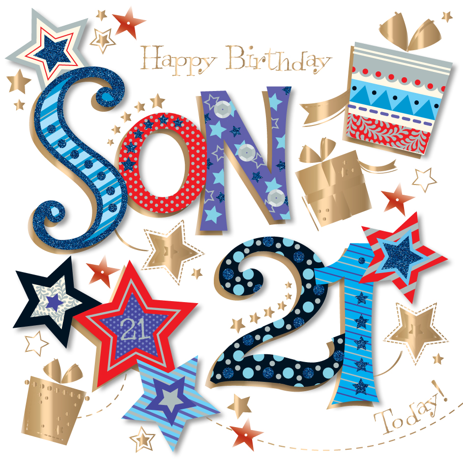 Son 21st Birthday Handmade Embellished Greeting Card By Talking Son 21st Birthday Handmade Embellished Greeting Card By Talking