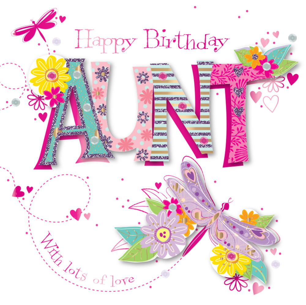 Aunt Birthday Handmade Embellished Greeting Card Cards