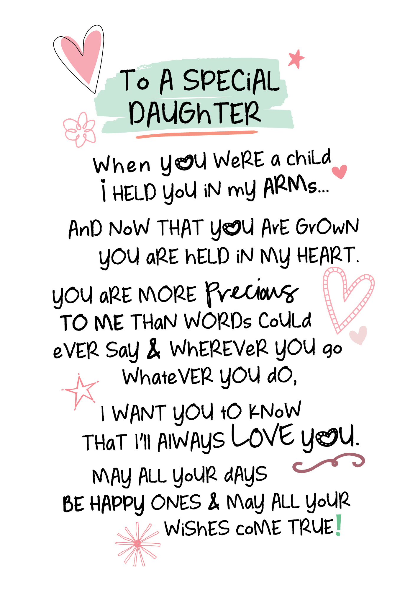 Printable Birthday Cards For Daughter Daughter Birthday Card With Pin On Grandparent Ideas 