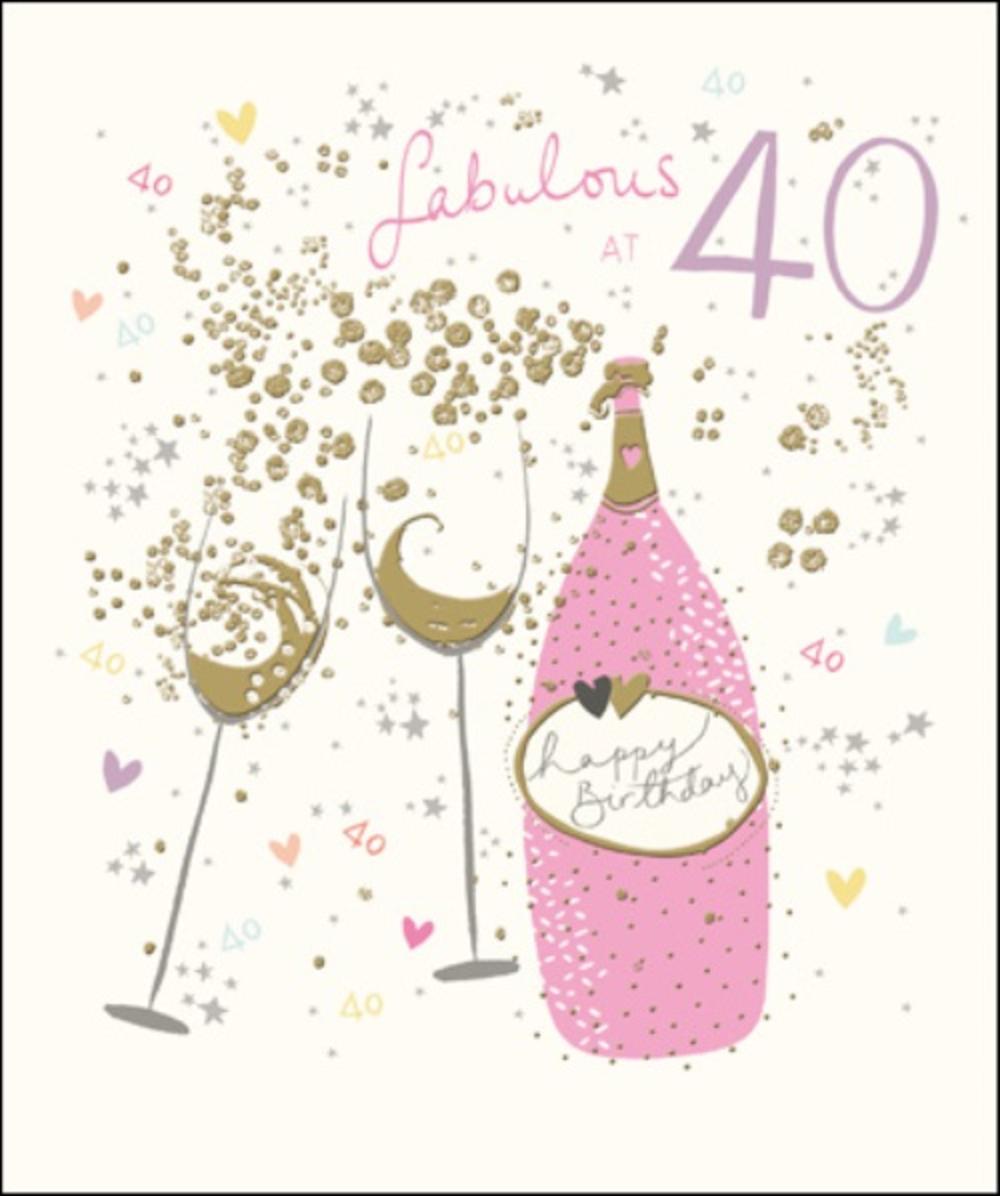 Pretty Happy 40th Birthday Greeting Card Cards