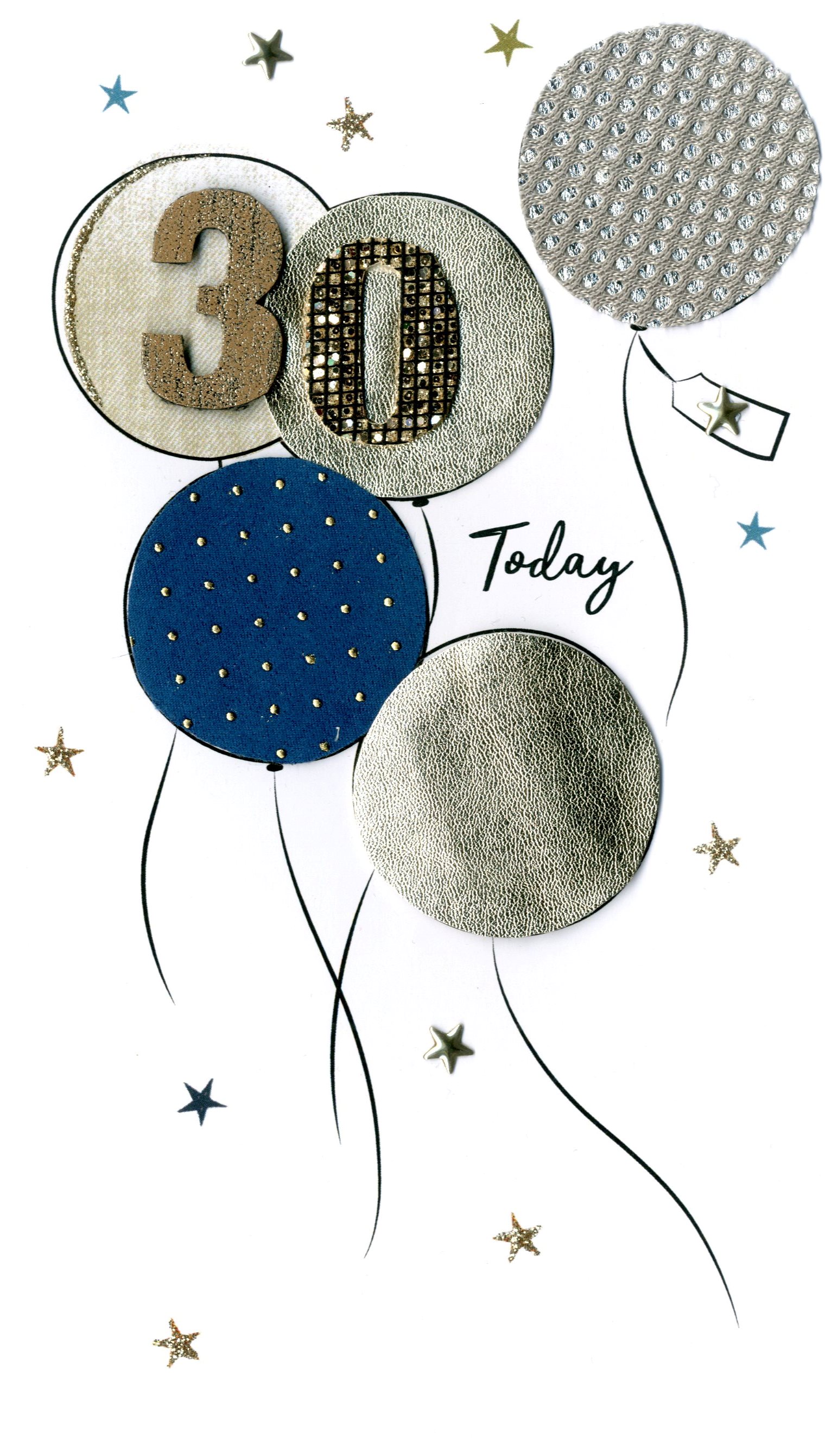 30 Today Male 30th Birthday Greeting Card Hand Finished Cards