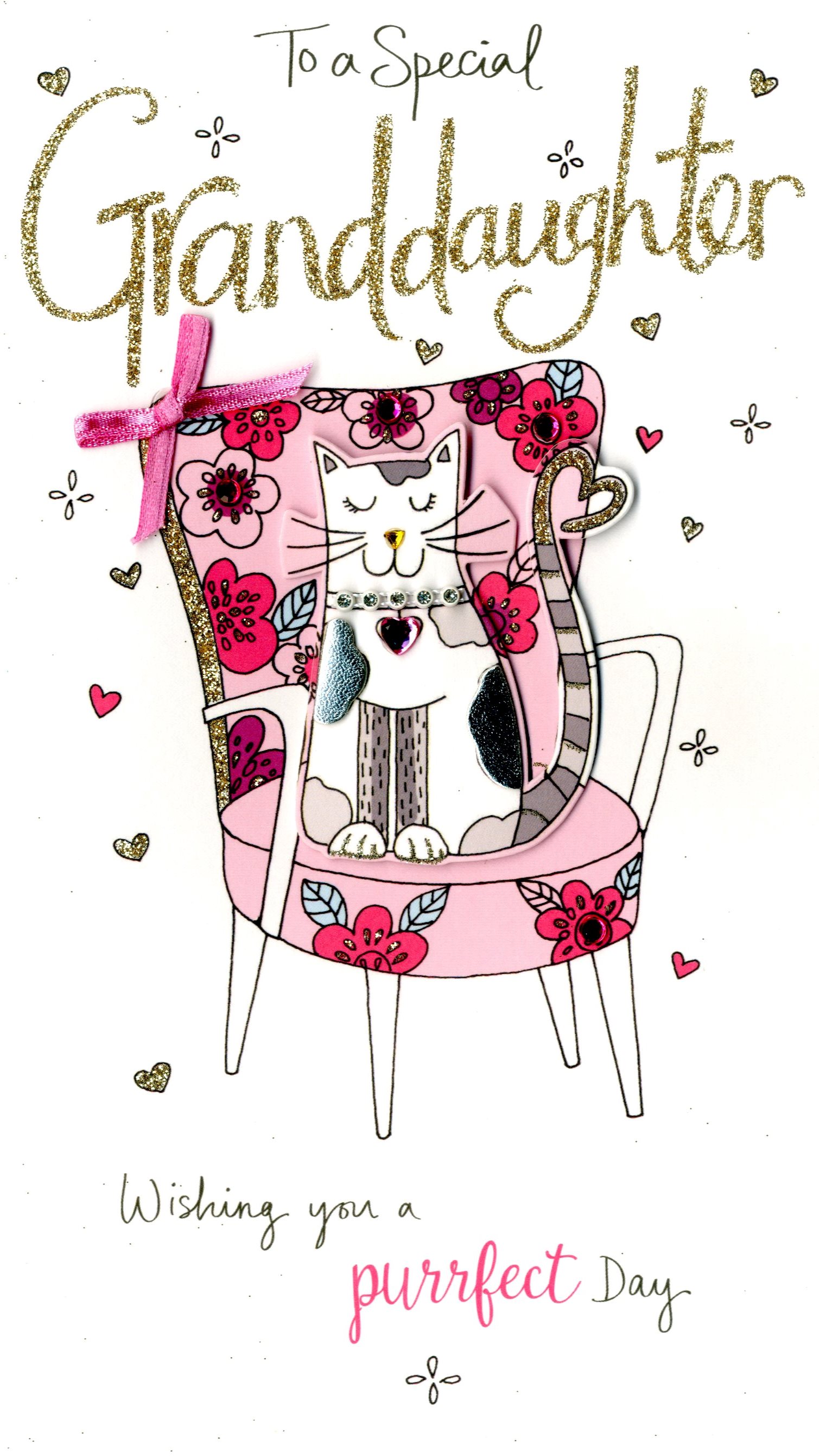 Special Granddaughter Birthday Greeting Card Hand Finished Cards