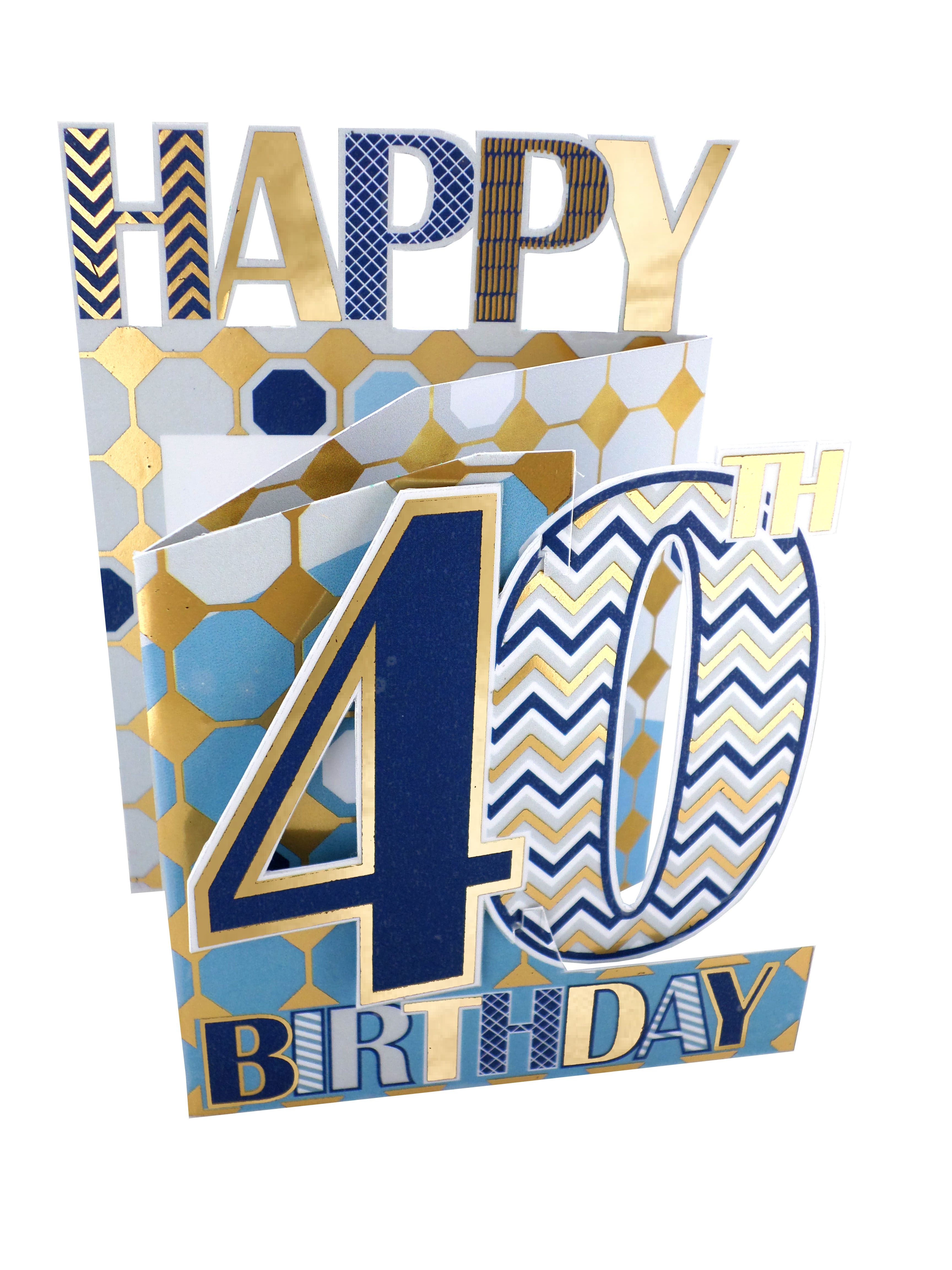 40th Birthday Male 3D Cutting Edge Birthday Card Cards