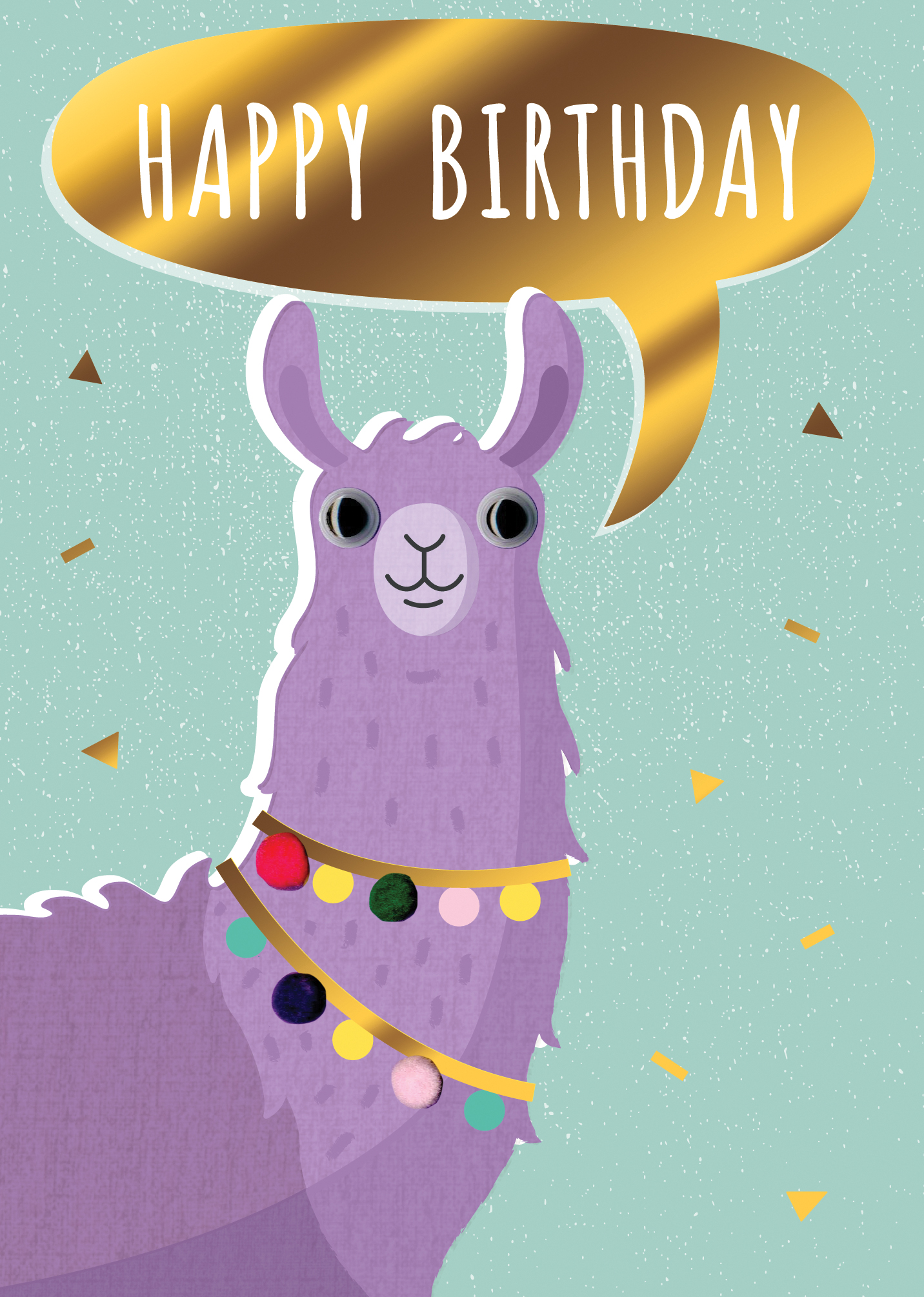 Googly Eyes Llama Birthday Greeting Card | Cards