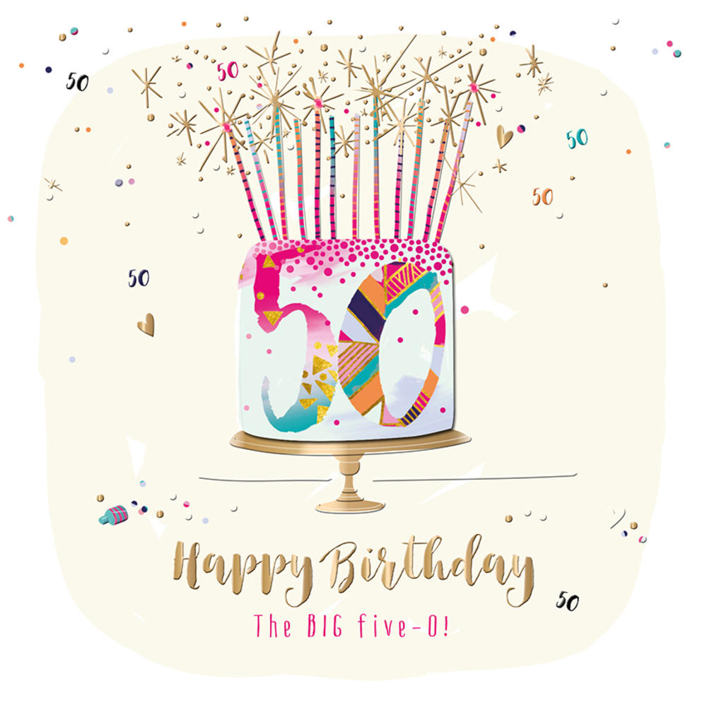 Female 50th Embellished Birthday Greeting Card | Cards