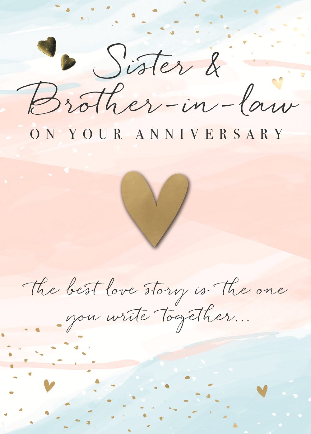 Sister Brother In Law Embellished Anniversary Greeting Card Cards