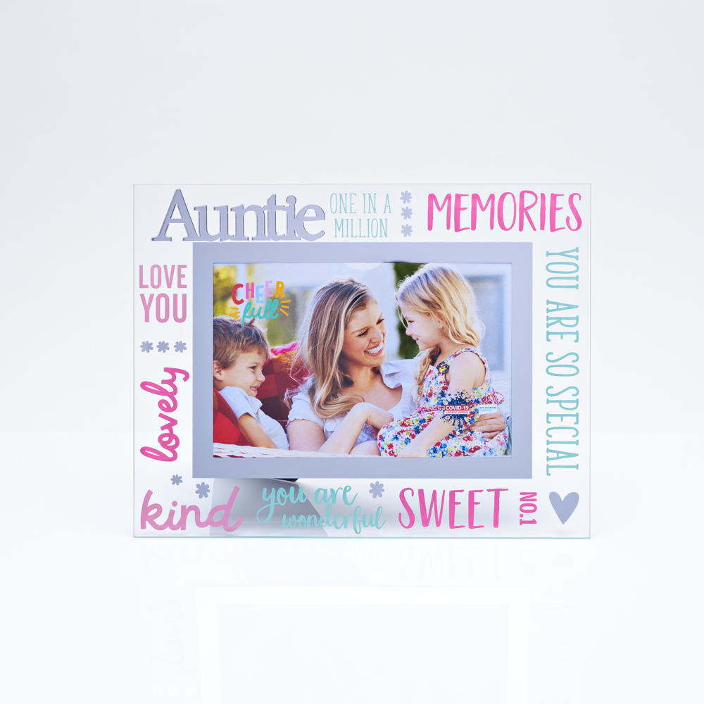 Auntie Photo Frame Freestanding Cheerfull Glass 6 X 4 Photo Frame Gifts