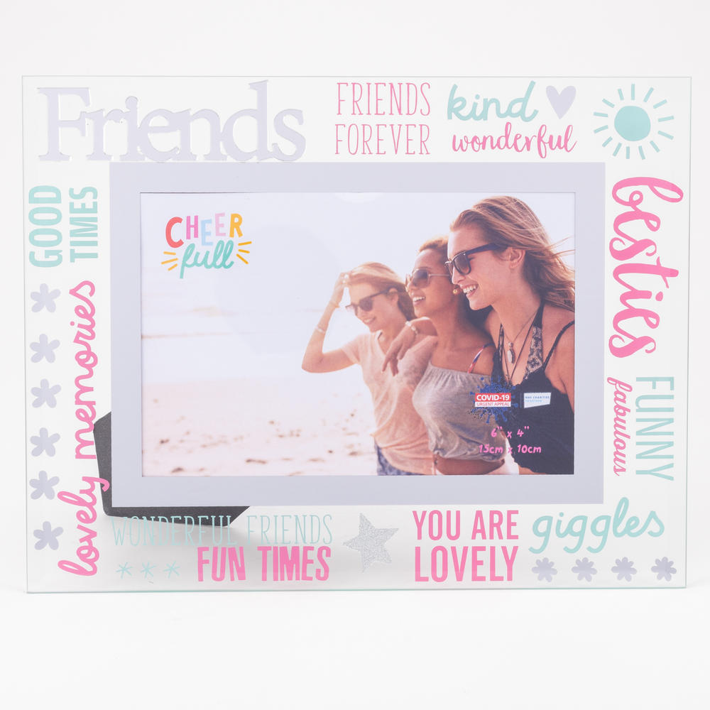 Friends Photo Frame Freestanding Cheerfull Glass 6 X 4 Photo Frame friends-photo-frame-freestanding-cheerfull-glass-6-x-4-photo-frame