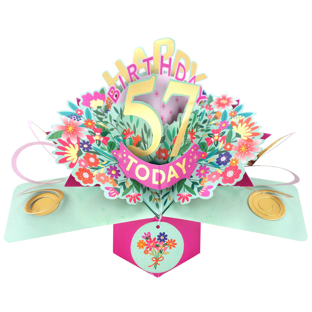 Happy 57th Birthday 57 Today Pop-Up Greeting Card | Cards
