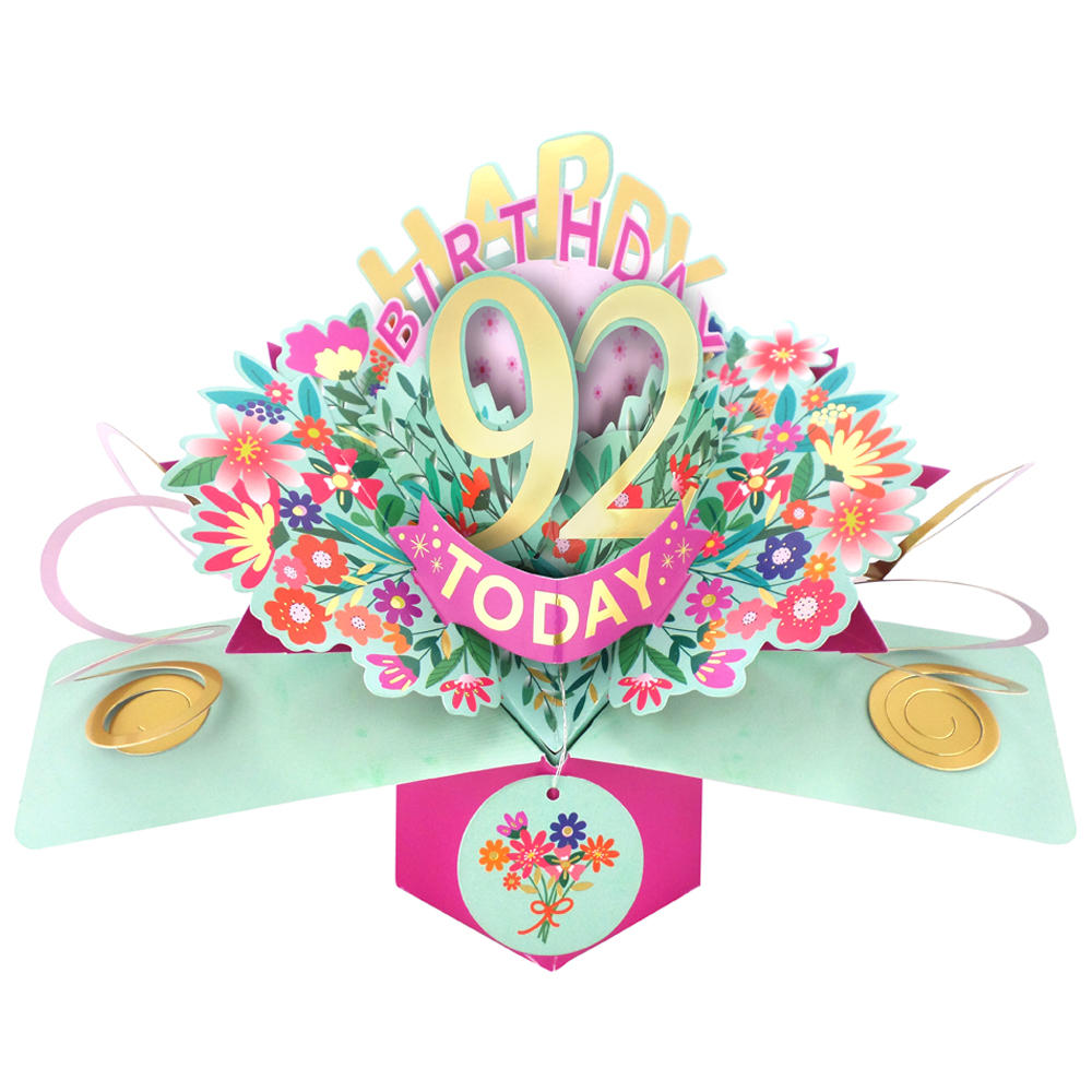 Happy 92nd Birthday 92 Today Pop-Up Greeting Card | Cards