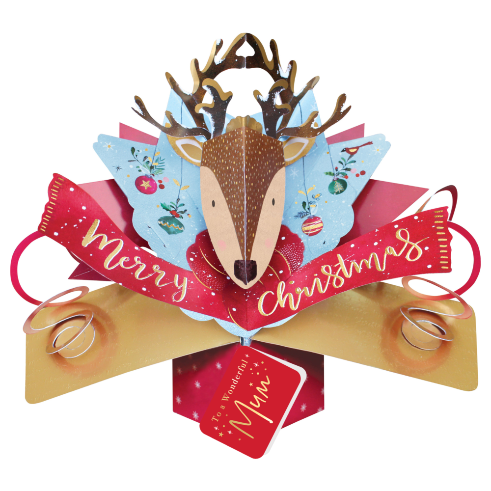 Mum Christmas Card 3D Reindeer Pop Up Christmas Card Cards mum-christmas-card-3d-reindeer-pop-up-christmas-card-cards