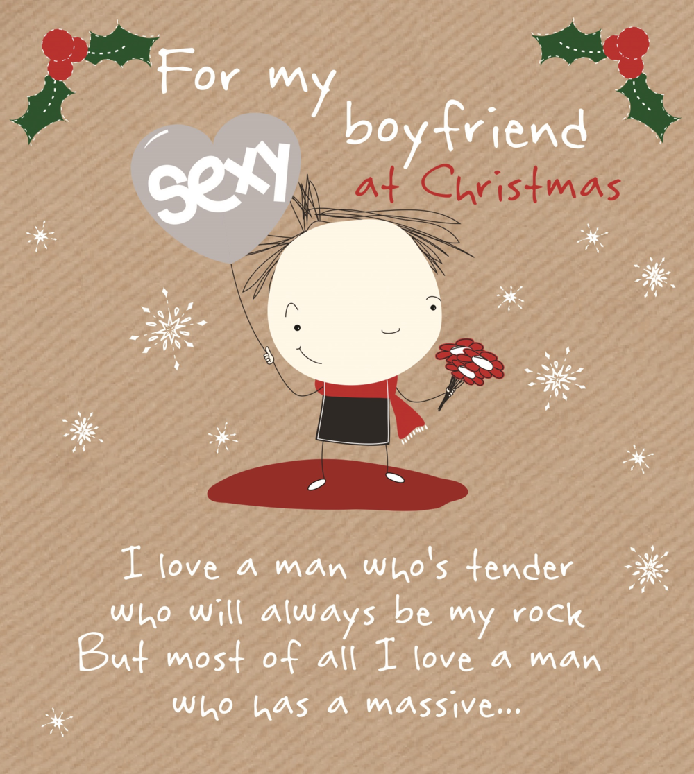 For My Sexy Boyfriend Massive Heart Funny Christmas Card Cards For My Sexy Boyfriend Massive Heart Funny Christmas Card Cards