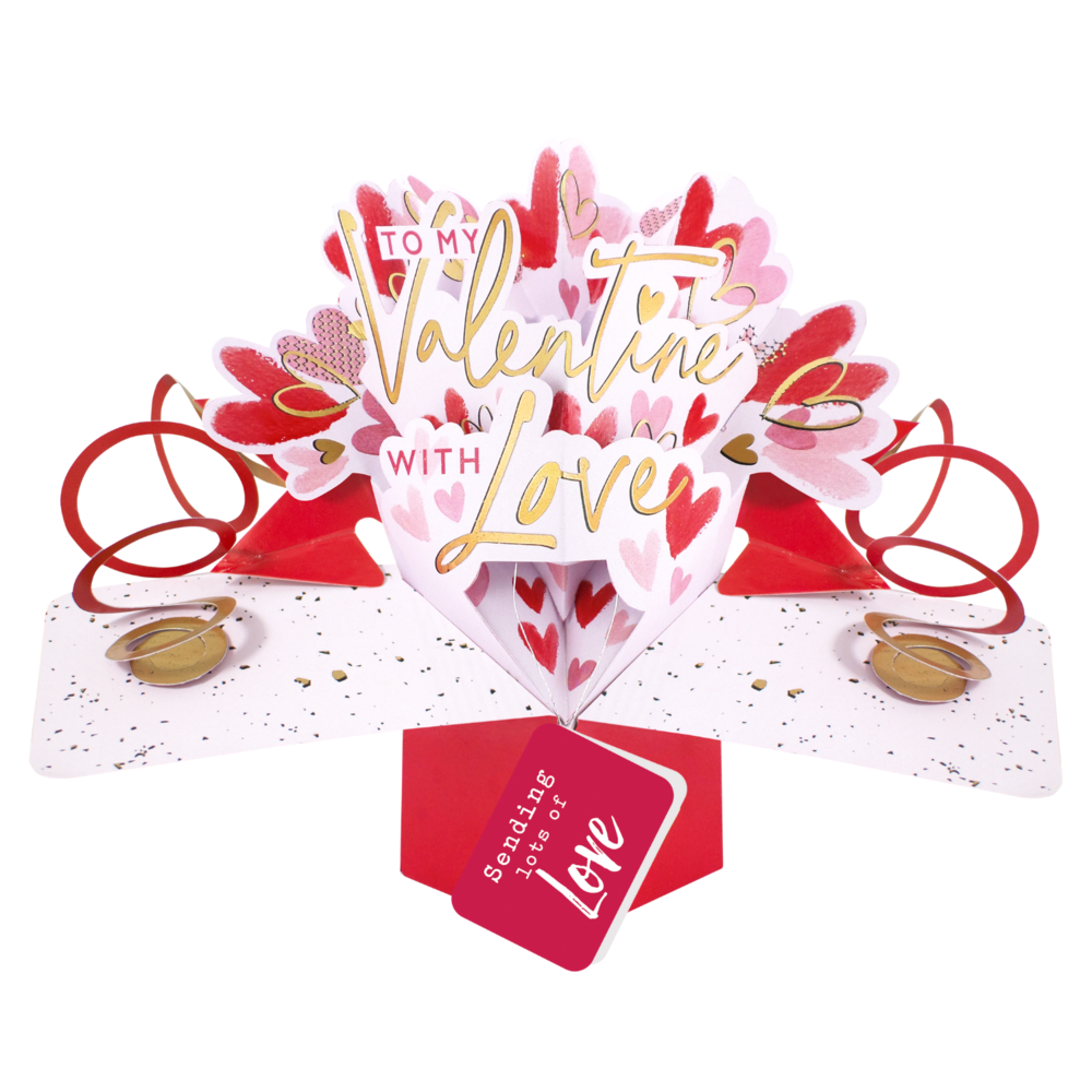 To My Valentine Sending Lots Of Love Pop Up Card Cards