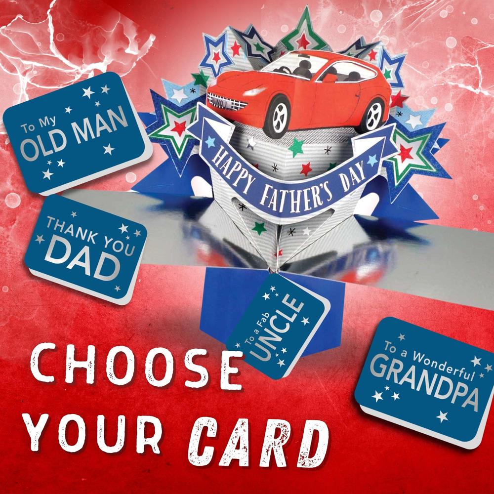 Happy Father's Day Red Car Pop Up Card Choice Of Cards | Cards