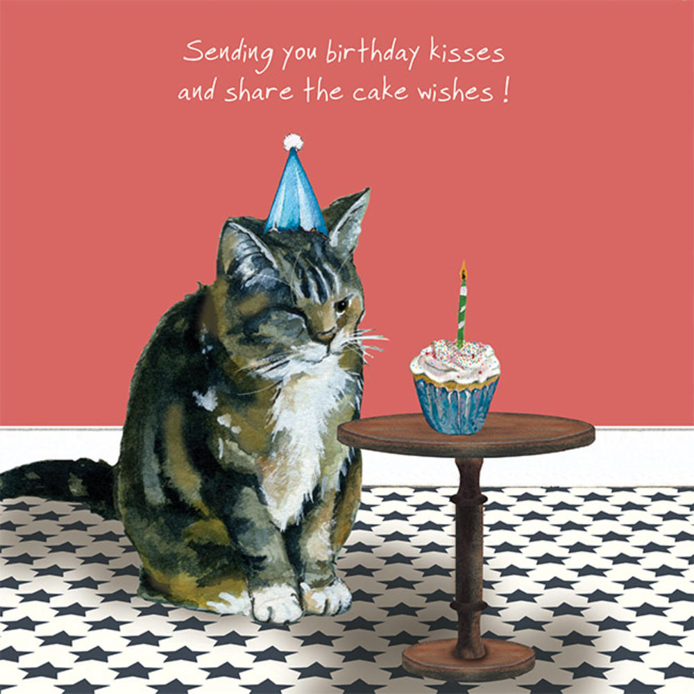 Tabby Cat Birthday Kisses Little Dog Laughed Birthday Card | Cards