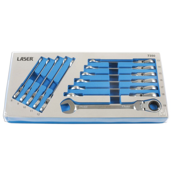 LASER Ratchet Ring Spanner Set Flexi Head [7350] – ARKS Global Shop
