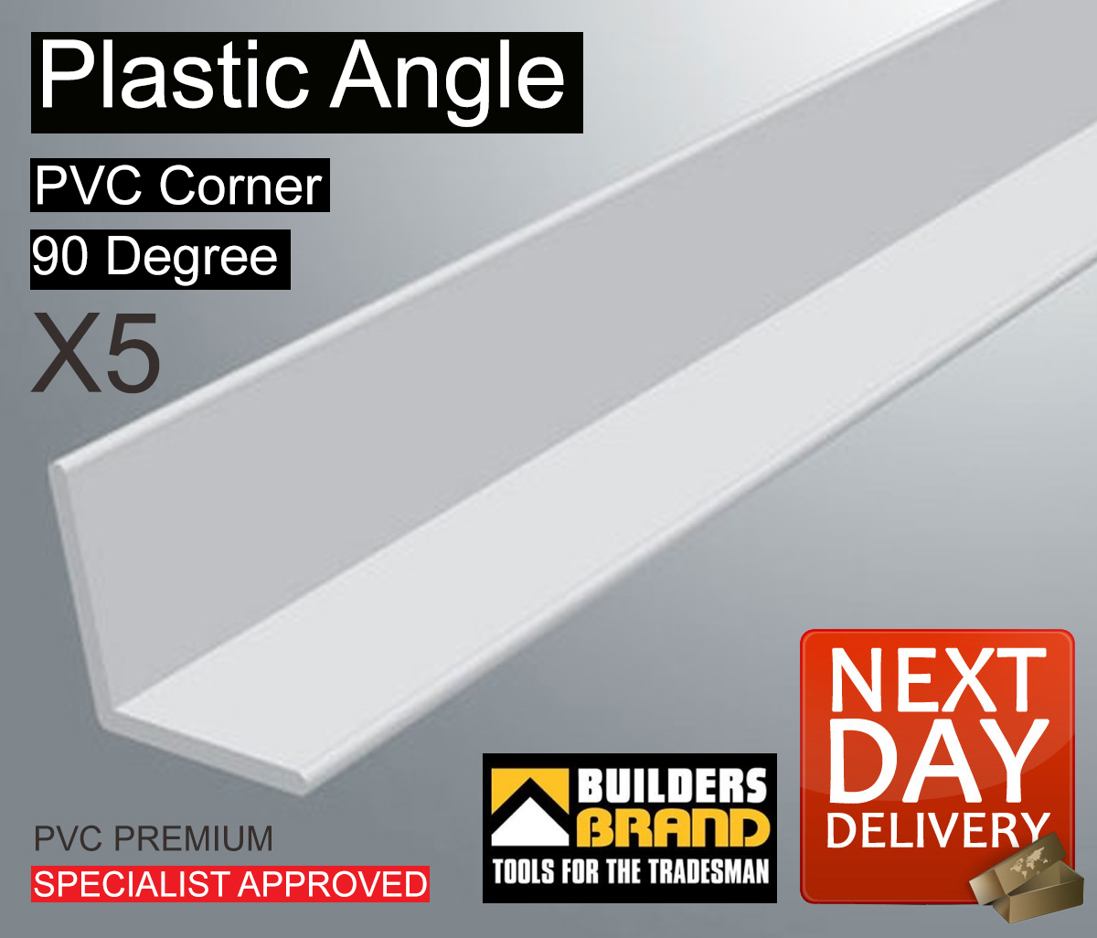 5x WHITE PLASTIC PVC CORNER 90 DEGREE ANGLE TRIM ALL SIZE 13,19,25,32 ...
