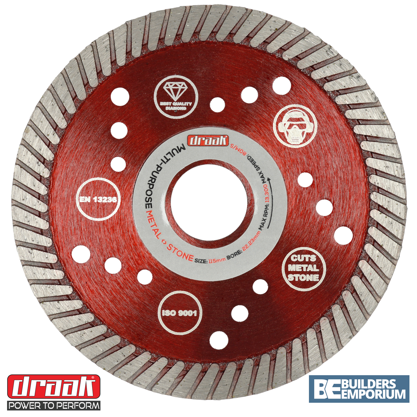 115mm 4.5" Diamond Angle Grinder Blade Disc Stone, Concrete & Metal ...