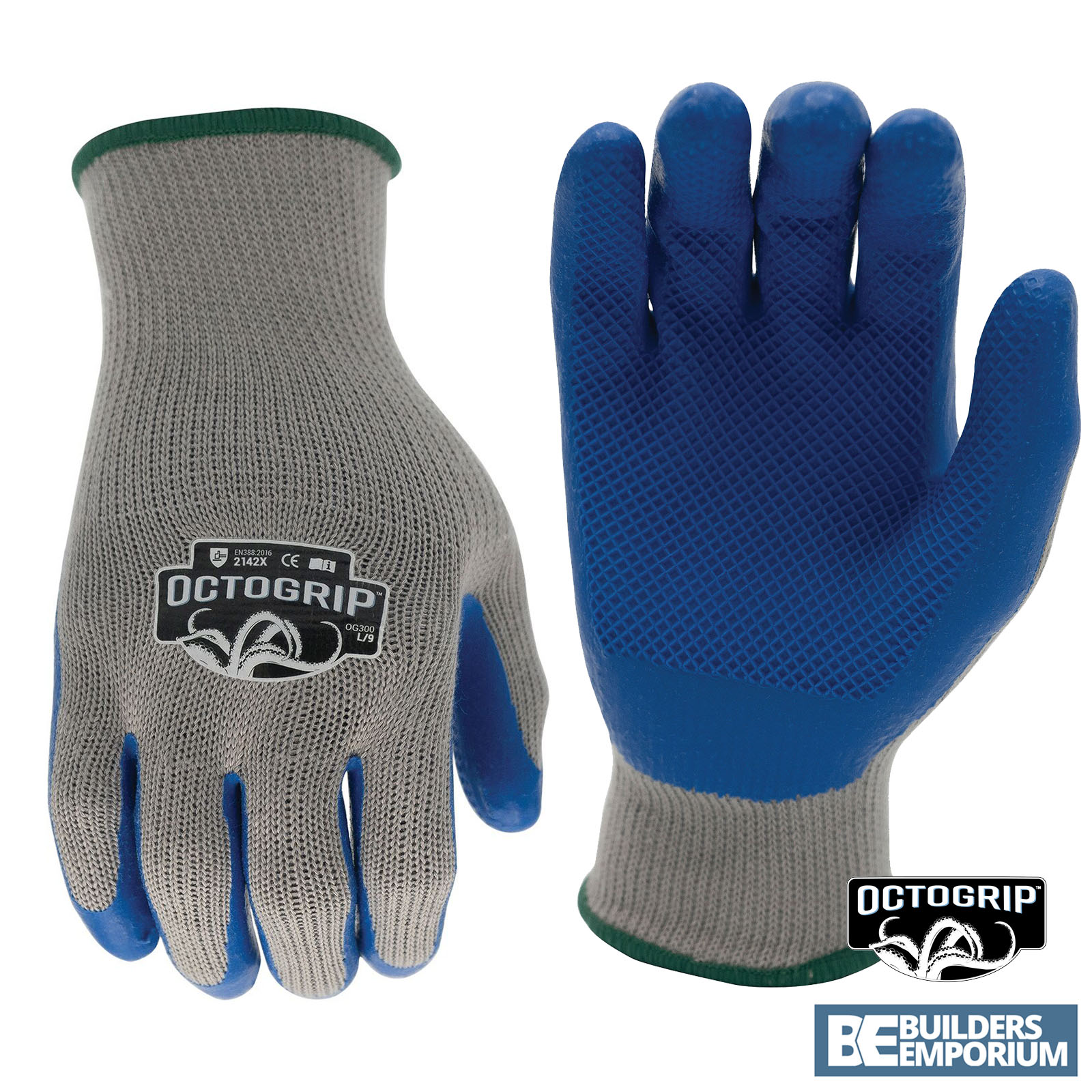 HEAVY DUTY POLYESTER LATEX PALM Safety Work Gloves Builders GRIP ...