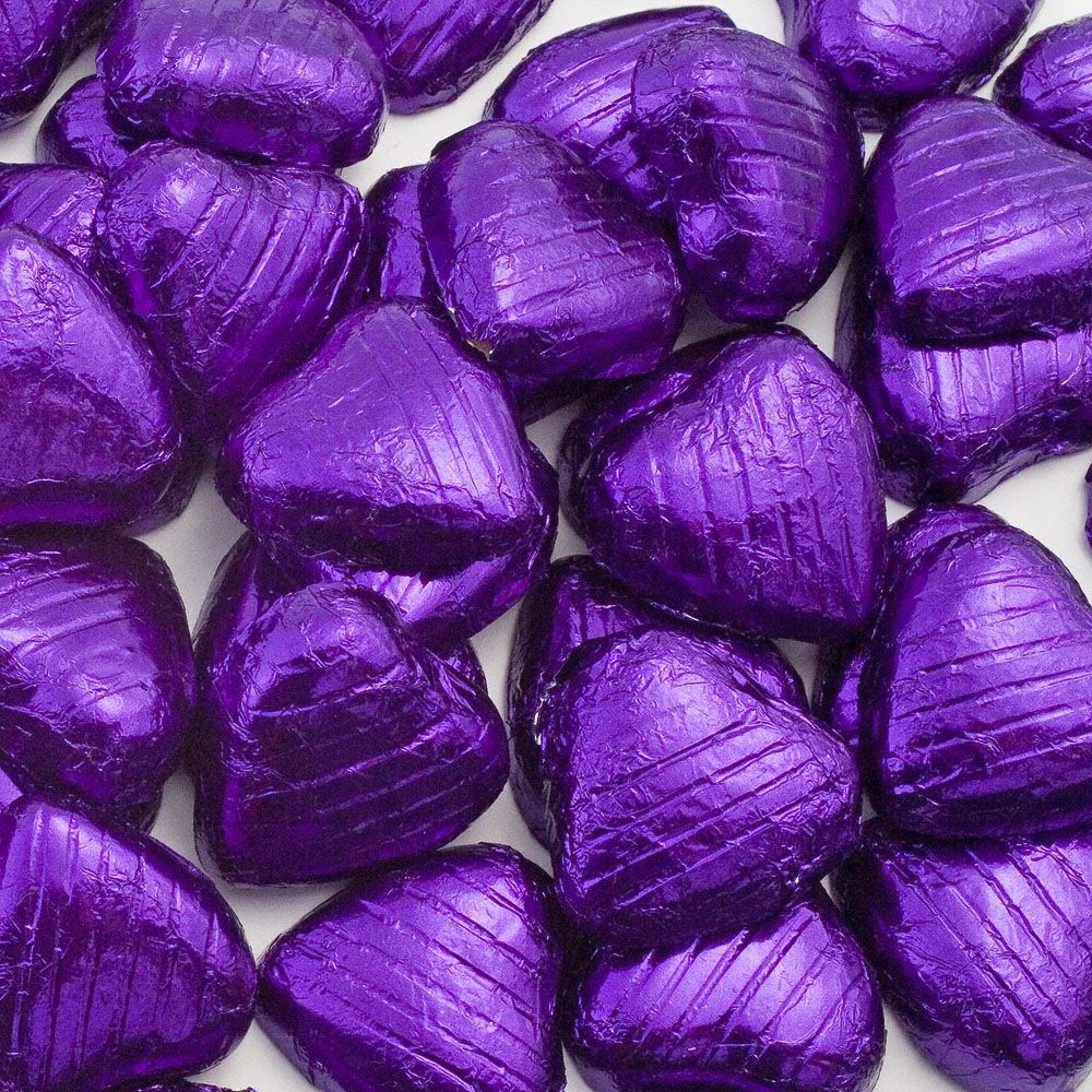 Purple Foil Chocolate Love Hearts Wedding Favours X30 for sale online ...