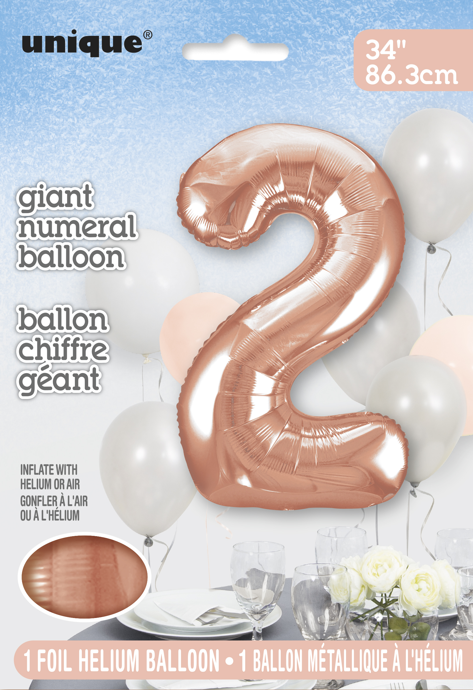 34" Giant Foil Number Rose Gold Helium Large Balloons Birthday Party ...