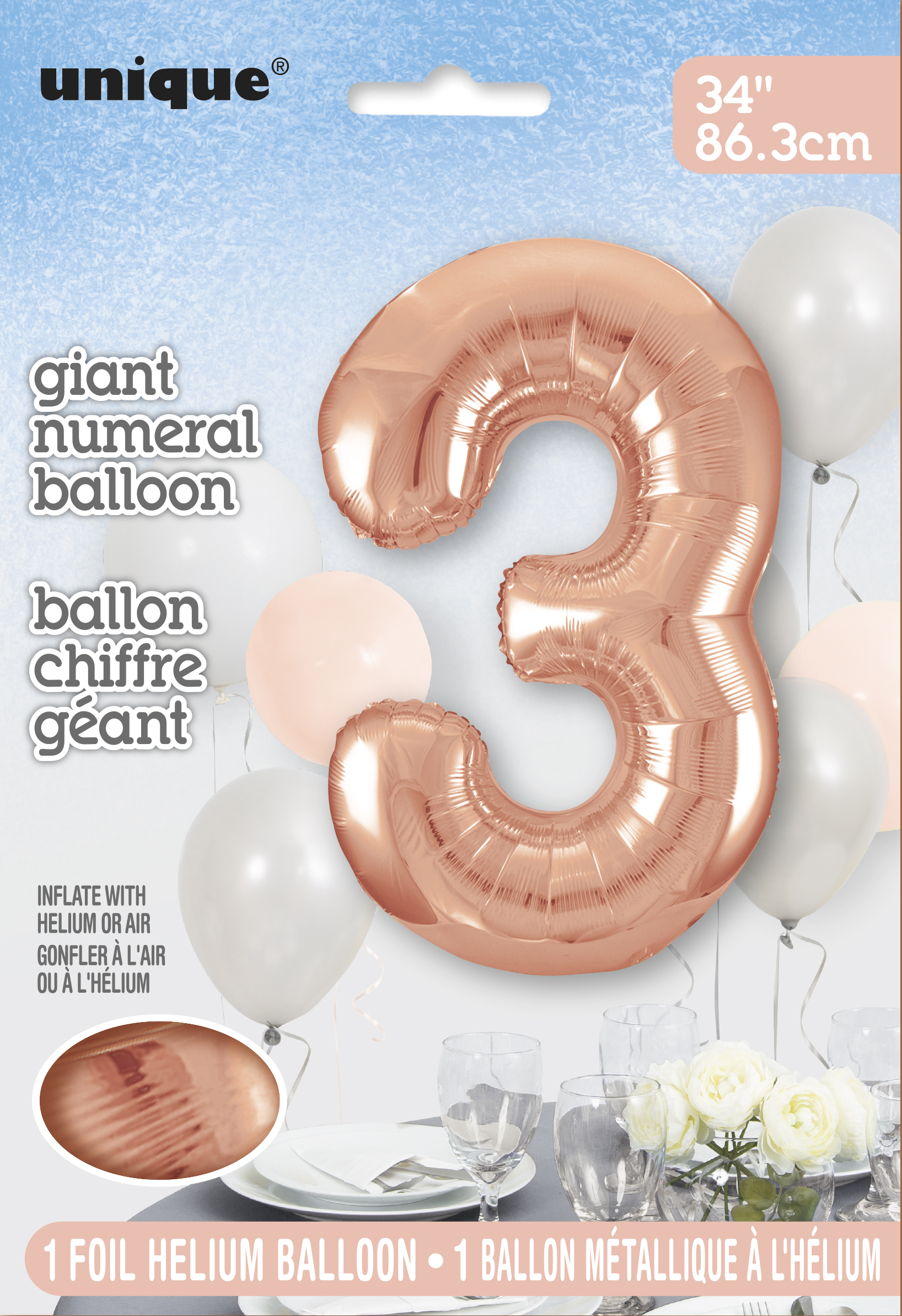 34" Giant Foil Number Rose Gold Helium Large Balloons Birthday Party ...