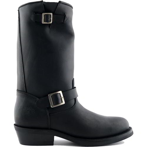 Grinders Rebel Womens Mens Black Leather Engineer Cowboy Western Boots ...