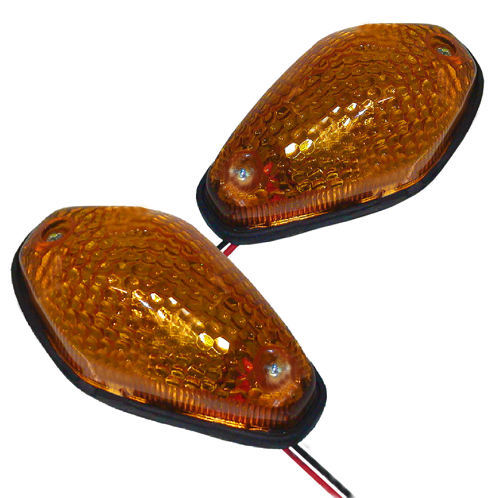Universal Motorcycle Panel Mount Flush Fit Indicators Amber Pair 12v | eBay