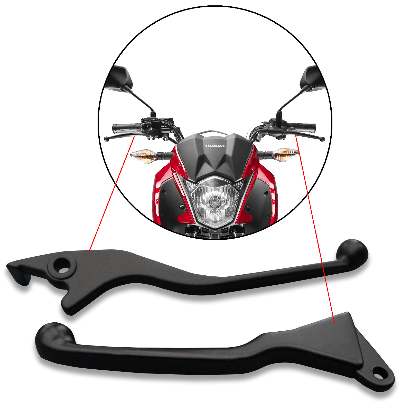 Honda CBF 125 Pair Front Brake & Clutch Lever Pair Black 2009-2015 ...
