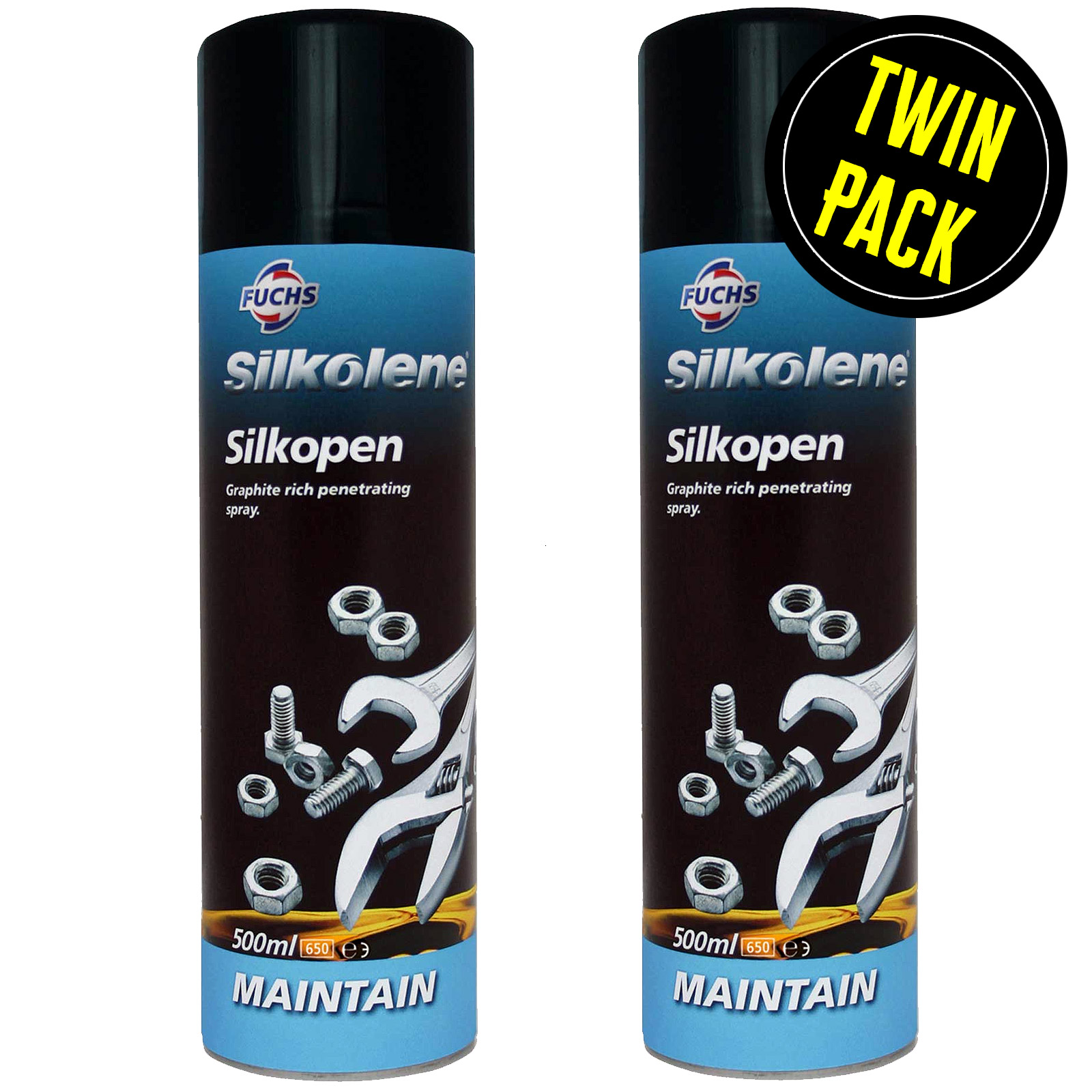 Fuchs Silkolene Silkopen Aerosol Graphited Penetrating Spray 2 x 500ml ...