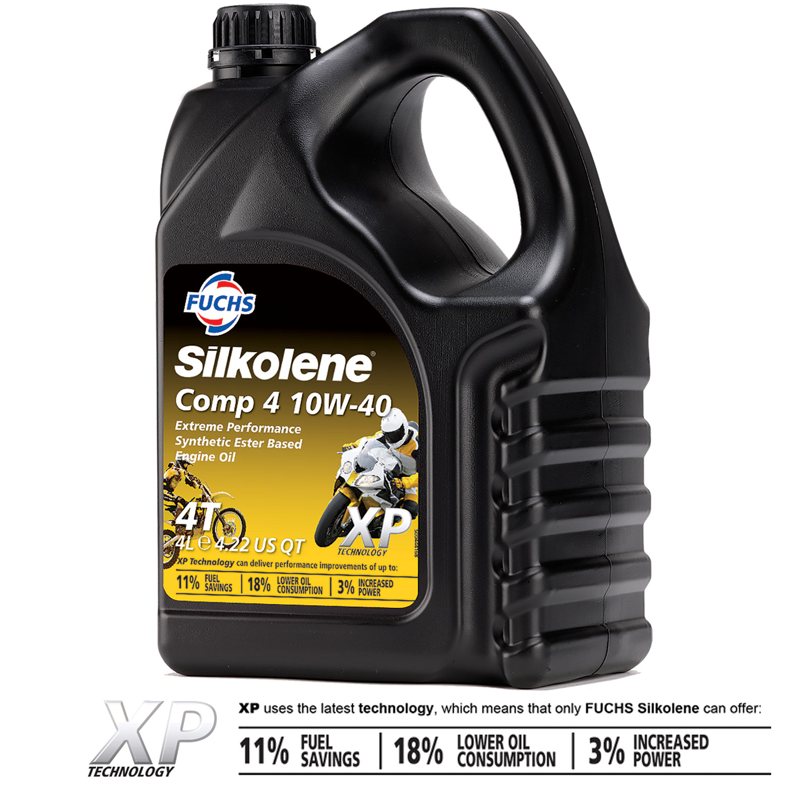 Fuchs Silkolene Comp 4 10w-40 XP 4 Litres 4-stroke engine oil 10W40 4L ...