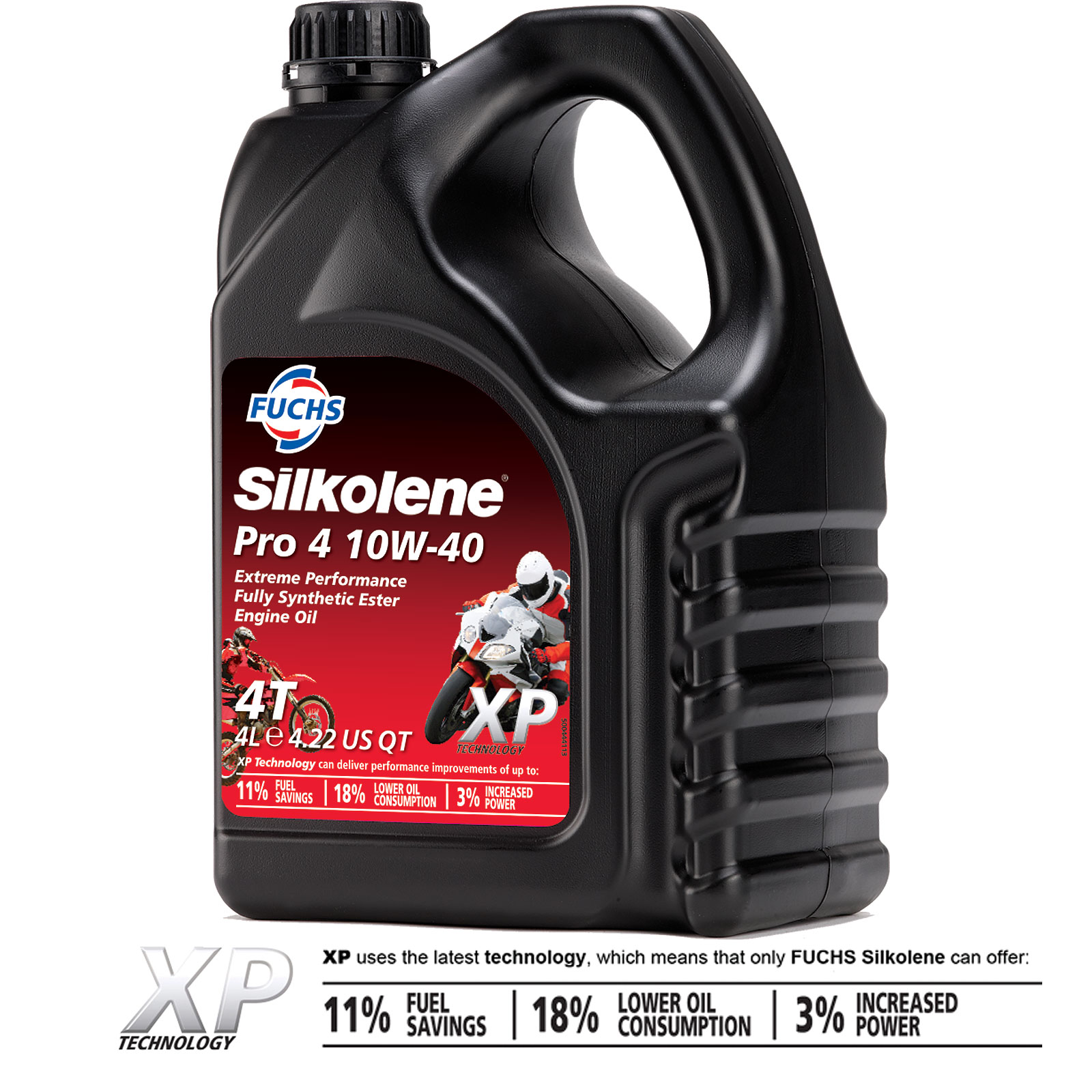 Silkolene PRO 4 10w-40 XP Synthetic Ester 4T Bike Engine Oil 10w40 4 ...