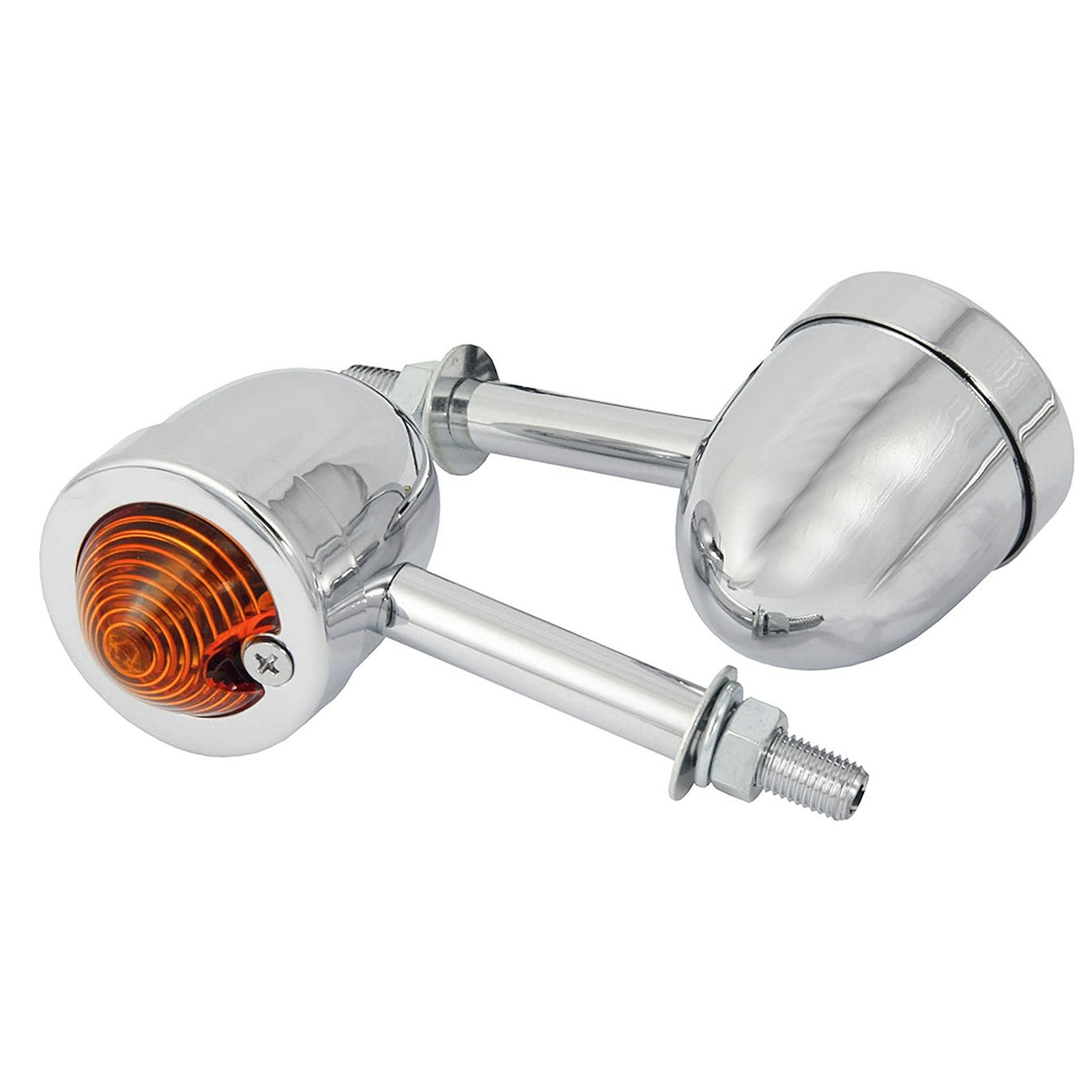 Custom Chrome Mini Motorcycle Indicator Pair with 12v Bulb 76mm Long | eBay