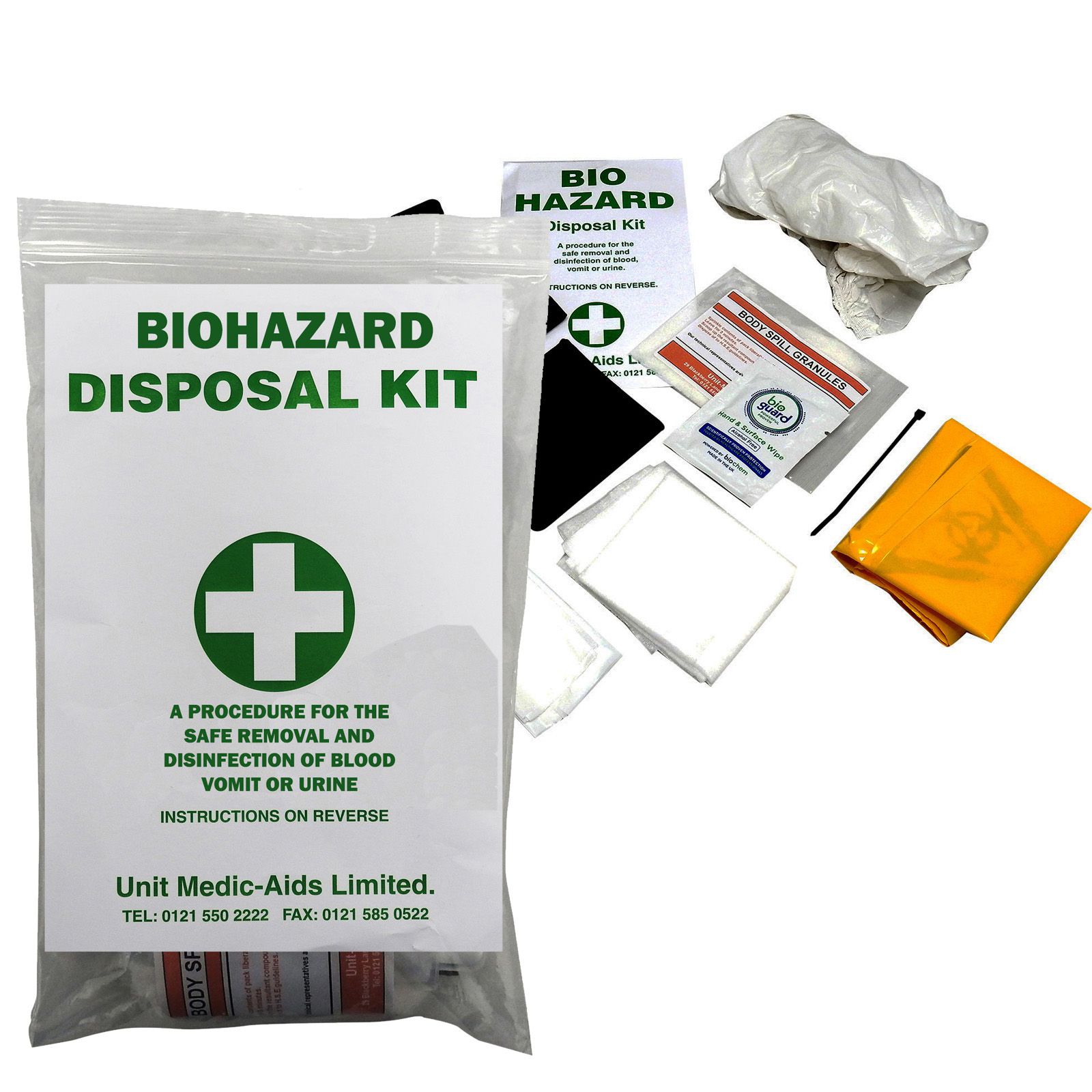 Qualicare Emergency Bio Hazard Body Fluid Blood Spill Clean Up Disposal ...