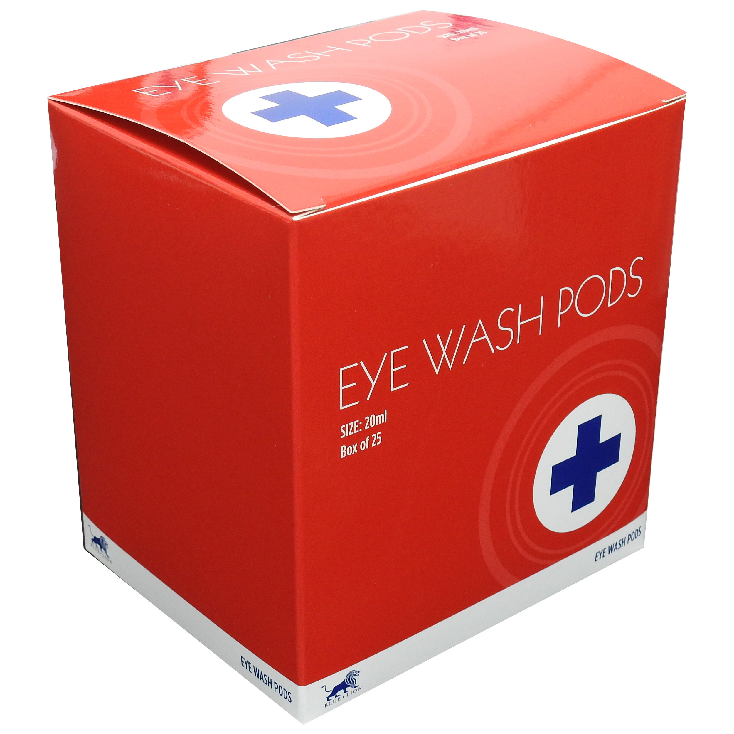 1 Box, 25x 20ml Blue Lion Sterile Saline Sodium Chloride Emergency Eye ...