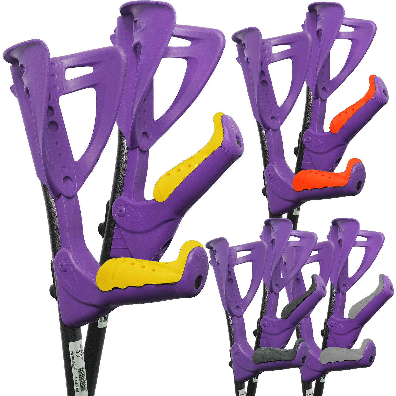 FDI Ergotech Premium Fully Adjustable Comfort Support Walking Crutches ...