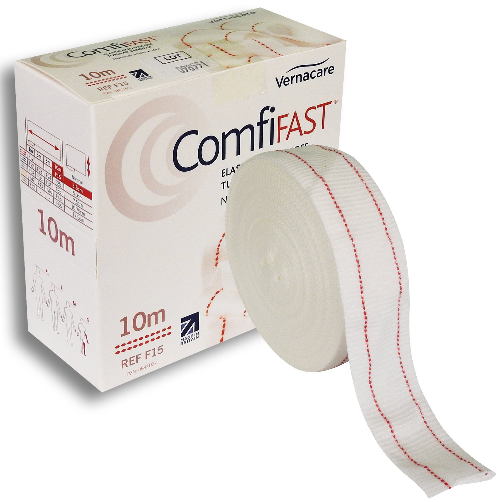 Comfifast Elasticated Viscose Tubular Bandage, Small Limbs, Red Line, 3 ...