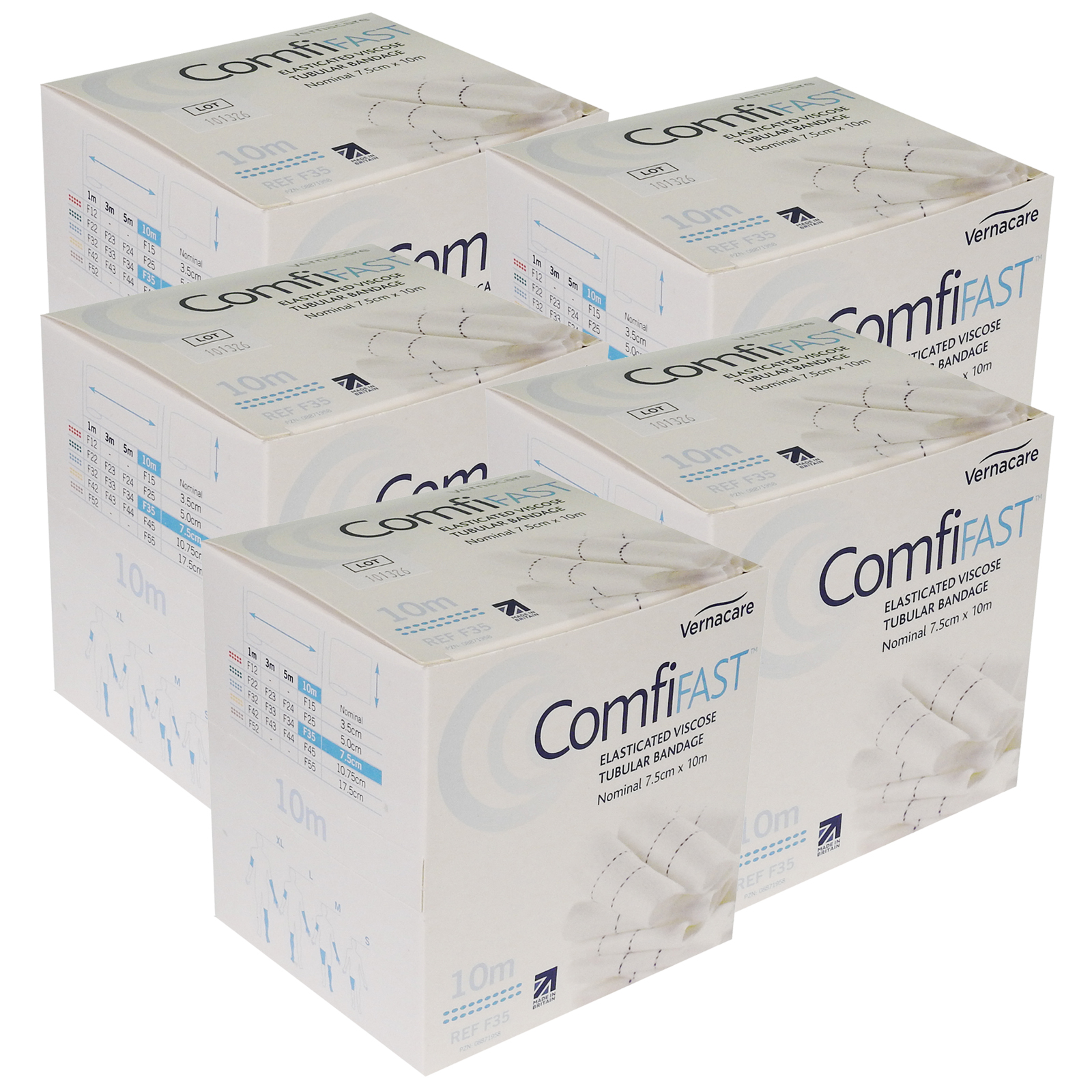 5x Comfifast Blue Line Large Limb Elasticated Viscose Tubular Bandage 7 ...