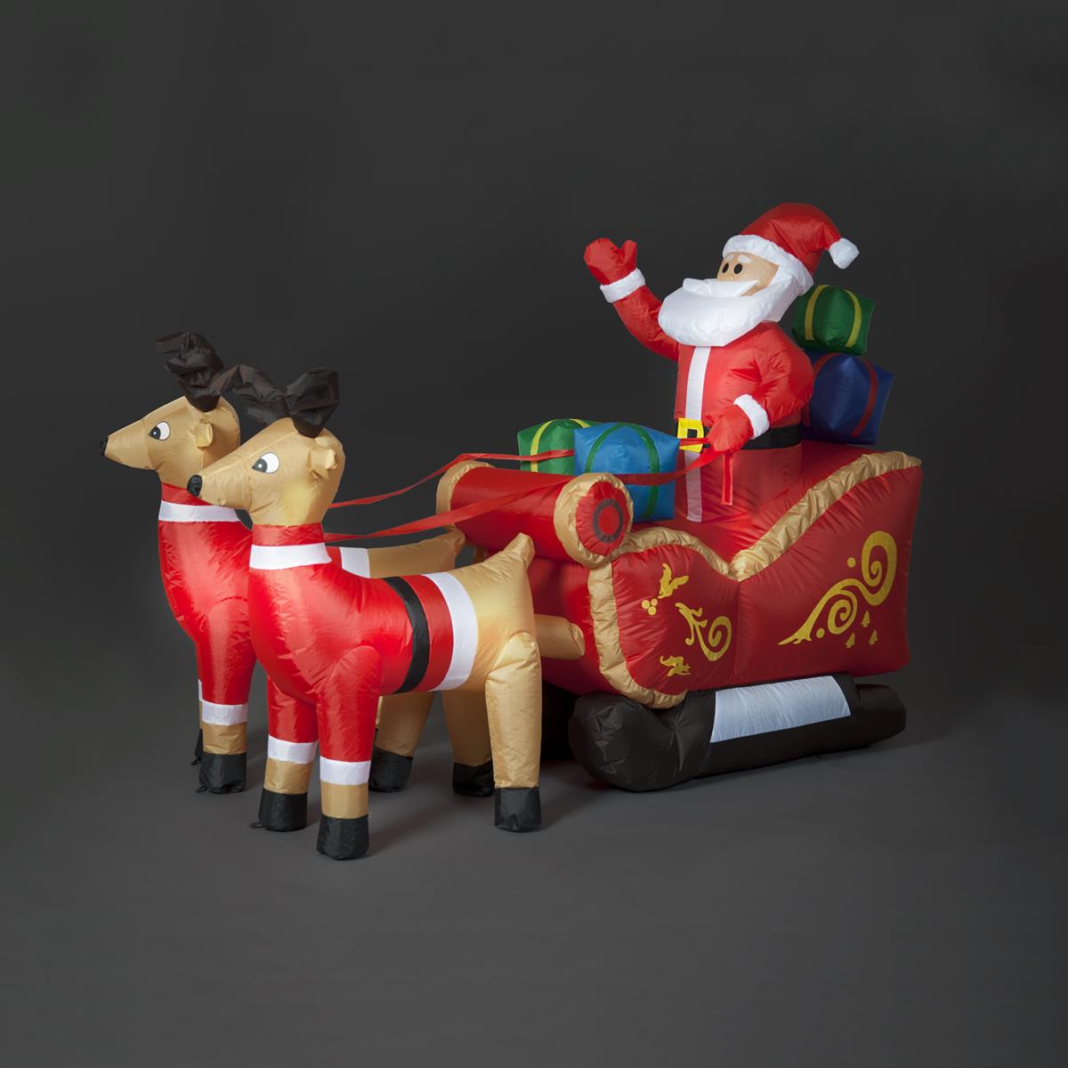 Inflatable Santa Sleigh With Reindeer at Tristan Oflaherty blog